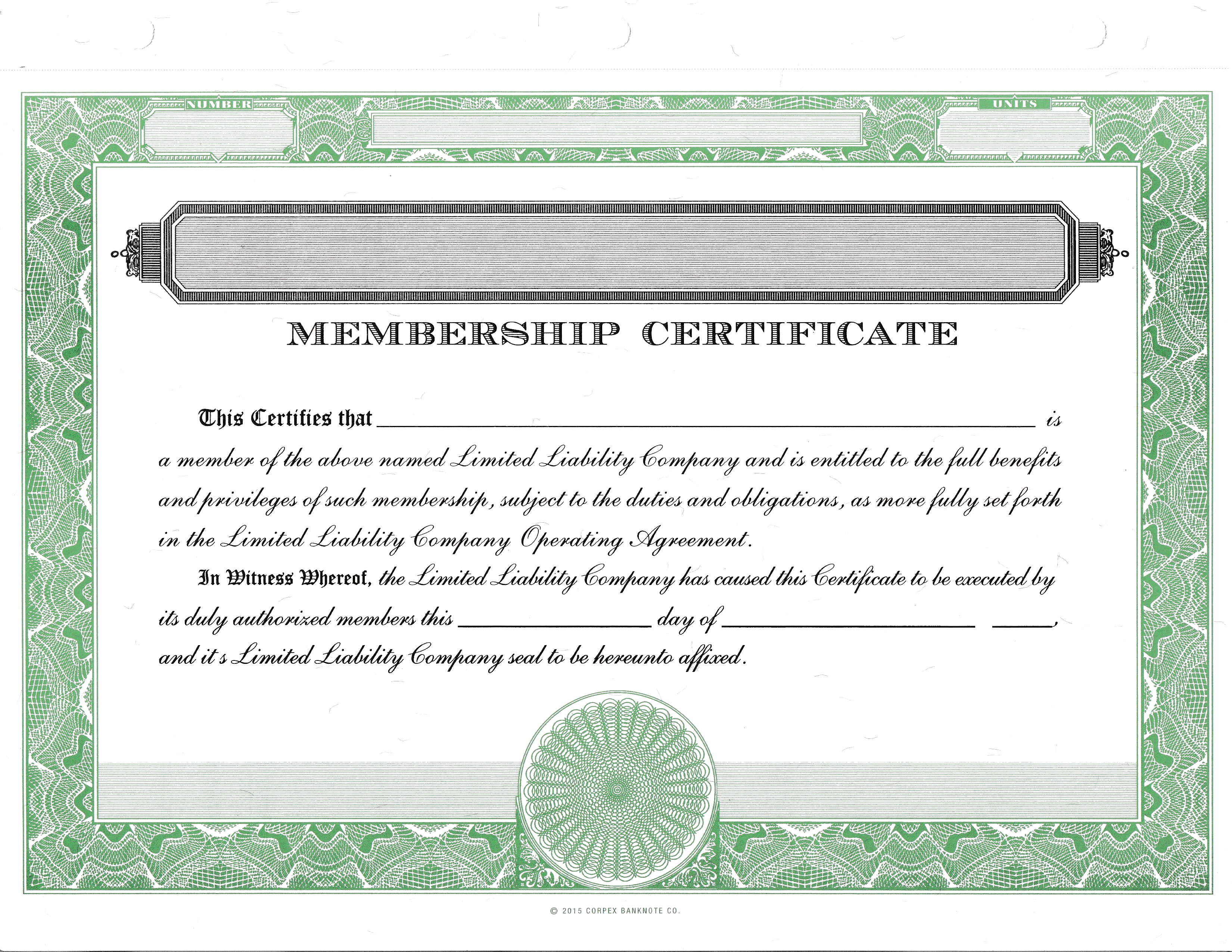 Limited Liability Certificate Template